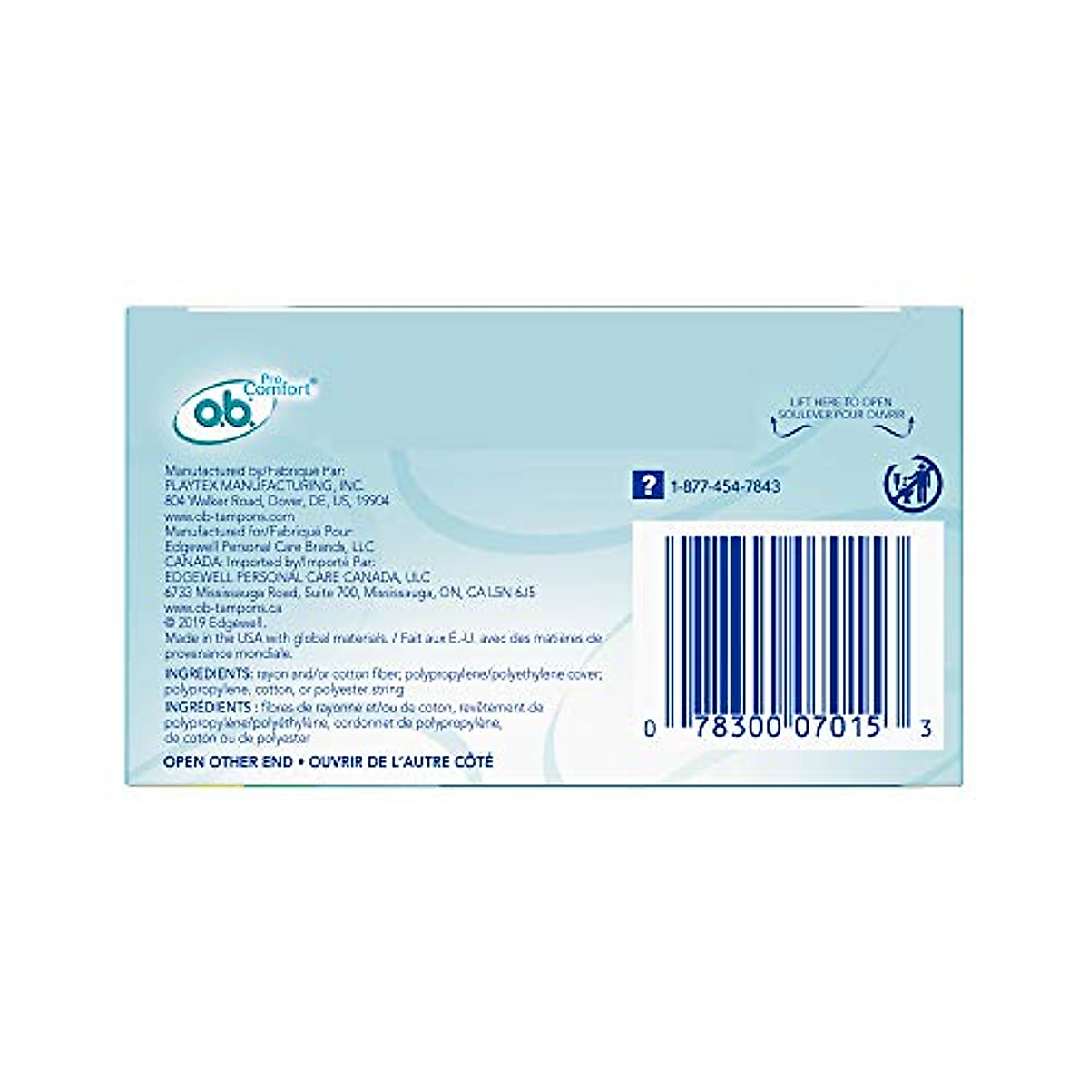 o.b. Pro Comfort Applicator Free Digital Tampons, Regular and Super Multi-Pack - 40 Count
