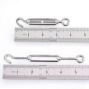 10Pcs M4 Turnbuckles,Alele Clothesline Tightener,Stainless Steel 304 Turnbuckle,Suitable for Tighten Taut Rope (M4 Turnbuckles 10 Pack New)