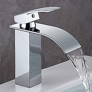 DMUZZSQJ Waterfall Faucet, Washbasin Single Lever Mixer Tap, Waterfall Tap, Bath Mixer tap, Single Lever Mixer tap, tap for Bathroom, for Kitchen, Bathroom, Washbasin Mixer Tap Hot and Cold