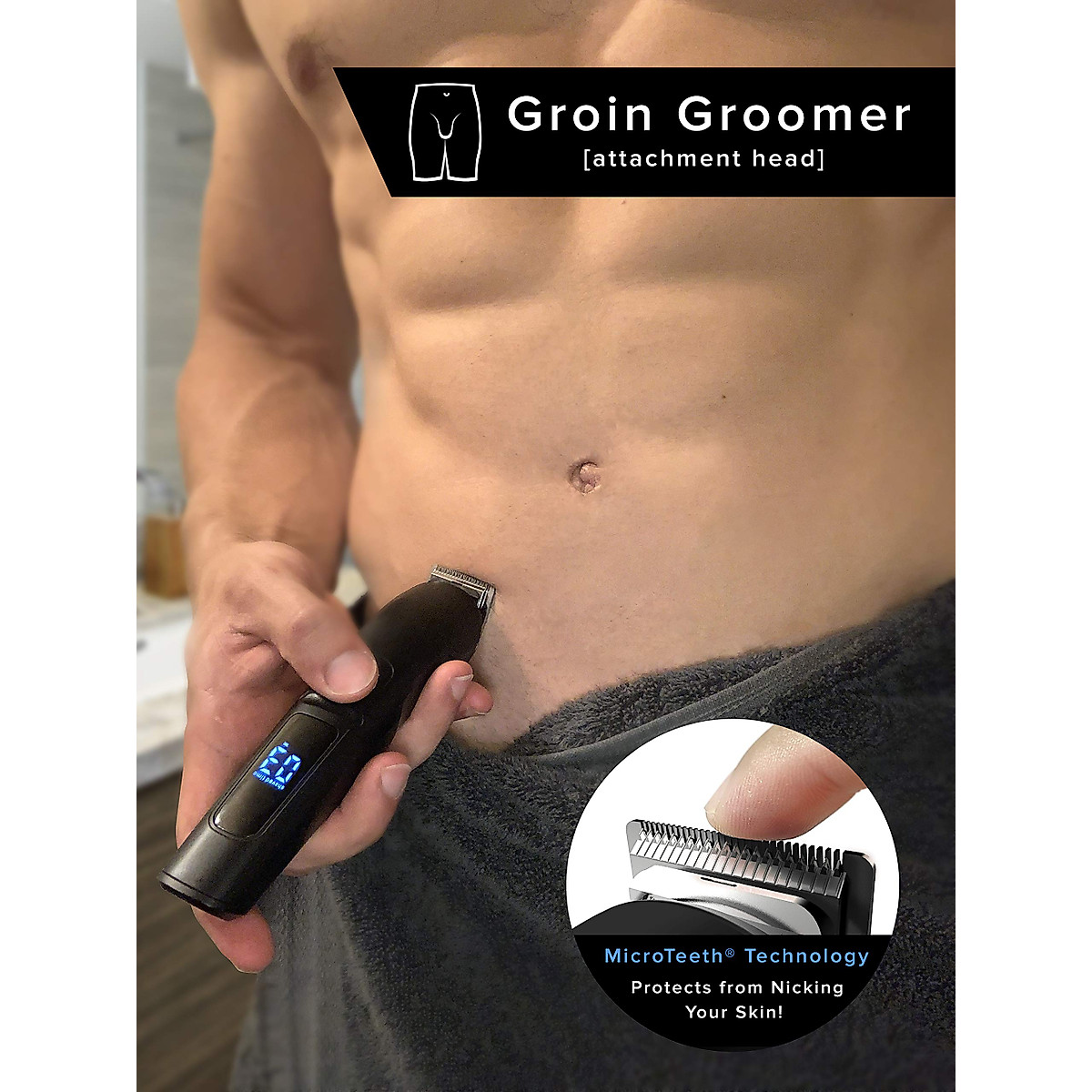 baKblade 11-in-1 Mens Grooming Kit for Manscaping - BODBARBER - Electric Beard Trimmer for Men, Groin Groomer, Body Groomer, Nose & Ear Groomer - Cordless & Waterproof Hair Clippers - Men Gift Set