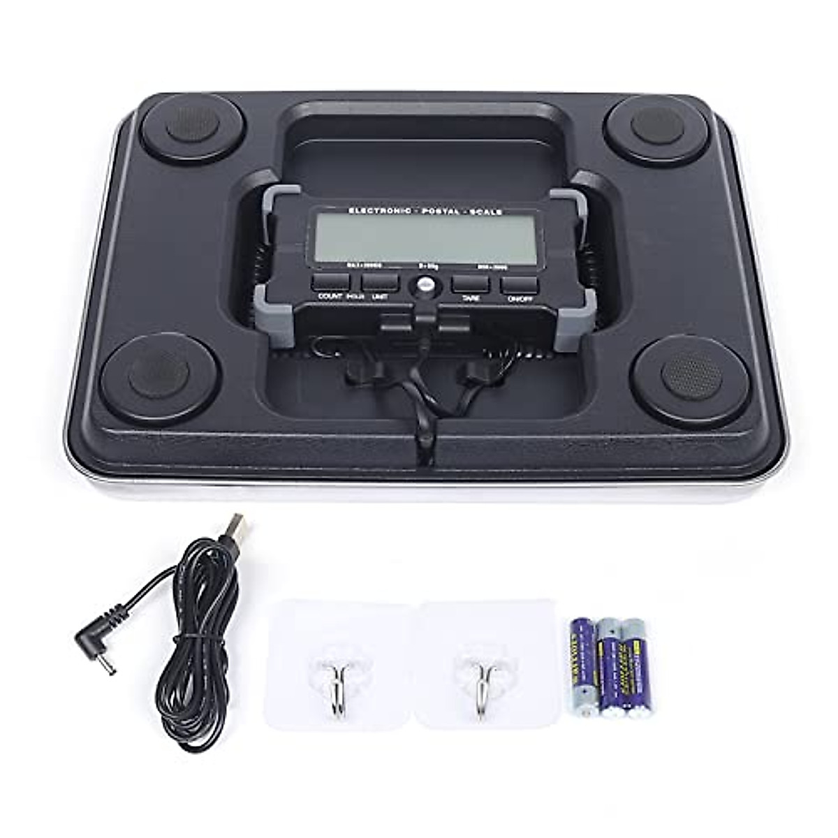 LOYALHEARTDY 440lb Digital Shipping and Postal Scale, with Heavy Duty Stainless Steel Large Platform, Industrial Floor Scale 2 AAA Batteries Include 12.4"X 9.8"
