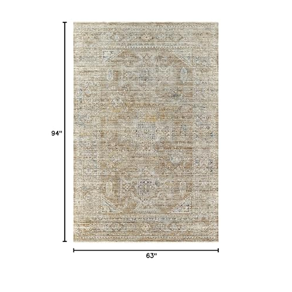 Livabliss x Becki Owens Margaret Traditional Washable Outdoor Area Rug, 5'3" x 7'10", Taupe/Brown