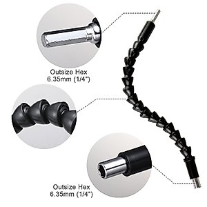 23pcs Flexible Drill Extension - 1/4" Magnetic Hex Soft Flexible Shaft Extension Bits - 9 Universal Nut Driver Drill Bit Set And 12 Screwdriver Bit Sets Included - Flex Bit Extension For Furniture