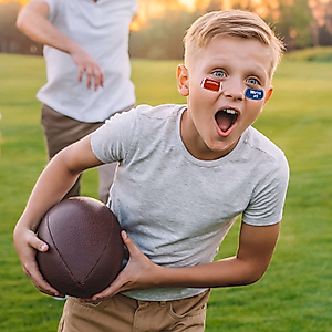 15 Sheets Football Temporary Stickers Kids Football Face Stickers Football Under Eye Sticker Face Paint for Football Game Party Decoration Favor Supplies