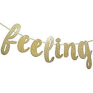 Feeling 22 Glitter Banner , 22nd Birthday Banner, 22nd Birthday Decor (Gold)