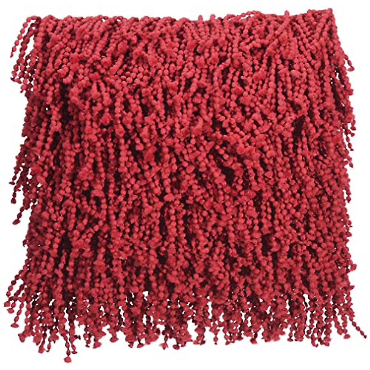 Mina Victory Shag Hand Knotted Fugga RED 20" X 20" Throw Pillow