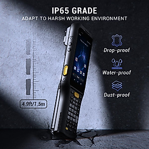 Tera Pro Android Barcode Scanner: 37 Keys Zebra SE4750MR Scan-Range 13FT Qualcomm CPU 6700mAh with Hot-swap Android 11 1D 2D QR Handheld PDA Charging Cradle Pistol Grip 4G BT 5.0 Wi-Fi GPS P161