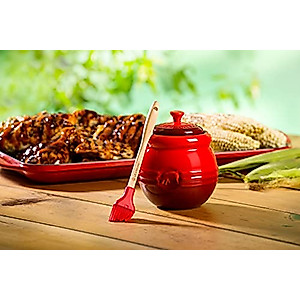 Le Creuset Silicone Pastry Brush, 6 3/4" x 1 1/8", Cerise