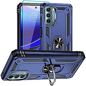 for Moto G Stylus 5G 2022 Case, Motorola G Stylus 5G 2022 Case with HD Screen Protector, [Military Grade 16ft. Drop Tested] Ring Shockproof Protective Phone Case for Moto G Stylus 5G 2022,Blue