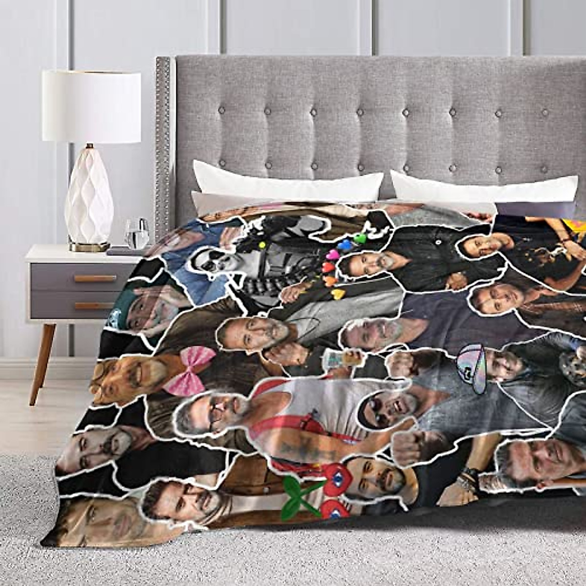 Blanket Jeffrey Dean Morgan Soft and Comfortable Warm Fleece Blanket for Sofa,Office Bed car Camp Couch Cozy Plush Throw Blankets Beach Blankets