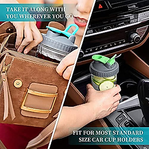 6 Pack Wide Mouth Flip Cap Mason Jar Lids for Ball Mason Jars, with Airtight Seal & Leak-proof, Easy Pouring Spout (Jars not Included) (3blue+3green)