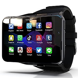 JinKeHong Smart Watch Phone, GPS Android Smartwatch with Detachable Dial and Independent Sim Card, Video Chat Available, Dual Camera Bluetooth, for Boy Girl Student(4gb+64gb)