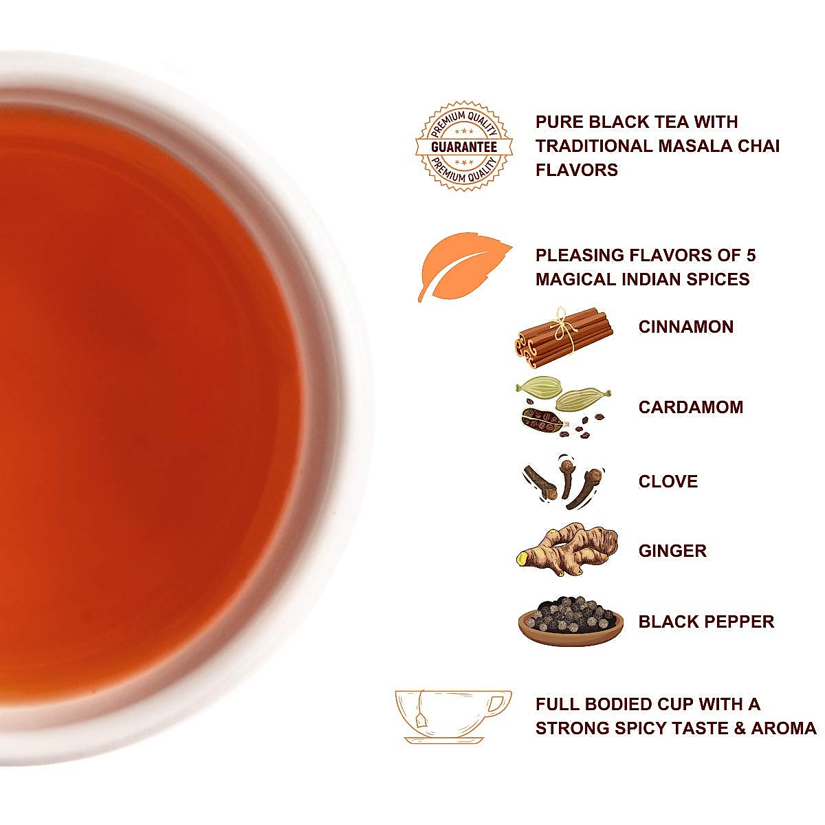 Premiers Masala Chai, Spice Flavoured Tea, Leaf Tea in Magic Tea Wands, 12 Wand Infusers, 30 GMS, No Additives, Tastes Best with Milk, Nostalgic Taste of Masala Chai, Tea Stick Infuser in a White Box