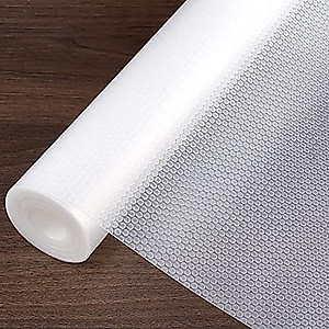 FACATH Clear Shelf Liner, Shelf Liners for Kitchen Cabinets & Washable Refrigerator Mat Pad, Wire Shelf Liner, Removable Poster Tape for Home, Office, Car, Outdoor Use, Damage-Free (12 inch x 10 Feet)