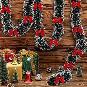Dilunave 19.7 Feet Christmas Tinsel Garland Artificial Christmas Garland Xmas Metallic Twist Hanging Garland Fireplace Mantel Wreath Decor for Staircase Railing Indoor Outdoor Ornaments