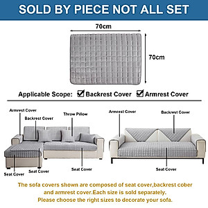 JIAN YA NA Armrest Covers, Sectional Couch Cover, Anti-Slip Sofa Slipcover for Pets Kids - Furniture Protector Sofa Covers for 3 Cushion Couch Loveseat Recliner L Shaped Armrest Backrest (Only 1 Pcs)