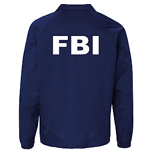 The Goozler FBI - bureau novelty duty costume jacket - Mens COACHES Jacket, L, Navy