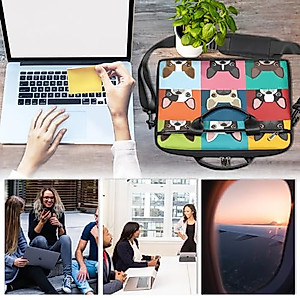 Cute Animal Dogs Laptop Computer Bag Waterproof Shoulder Messenger Bag 13-15 inch Durable Laptop Tote Bag with Shoulder Strap Handle Lightweight Crossbody Briefcase