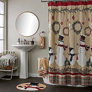 SKL Home Christmas/Winter/Gift Rustic Plaid Snowman Waste Basket, Multicolored