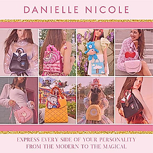 Danielle Nicole Disney Alice in Wonderland Mini Backpack, Cheshire Cat Monogram Small Handbag Purse, Pink
