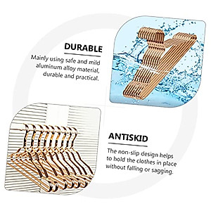 Veemoon 5pcs Racks Telescopic Simple Heavy Anti- Alloy Stainless Steel Saving Practical Non Clothes Professional Storage Hangers Bar Coat Pants Jacket Space Home Duty Slip Kids