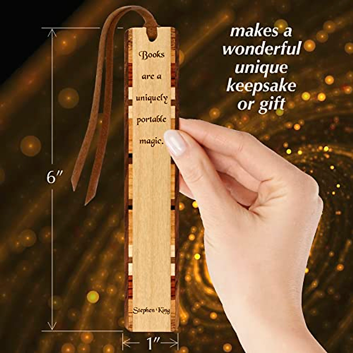 Stephen King Books Quote, Engraved Wooden Bookmark - Made in USA - Also Available with Personalization