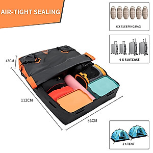 Car Rooftop Cargo Carrier Bag, 15 Cubic Feet Waterproof Heavy Duty 720D Car Roof Luggage Bag for All Vehicle with/without Racks - Storage Bag, Anti-Slip Mat, 4 Door Hooks