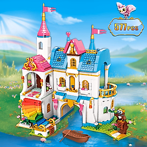 Friends Heartlake Castle Building Blocks Set, Girls Princess Castle Palace Building Bricks Kit, Educational STEM Toy Playset Creative Birthday Gift for Kids, Girls Aged 6+ (577 Pieces)