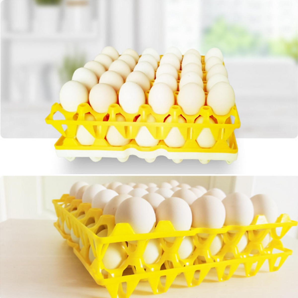 Yosoo 5PCS Egg Flats, Plastic Chicken Egg Cartons Stackable Reusable Egg Crates Holder Trays for Storage Transportation Each Holds 30 Eggs(#3)