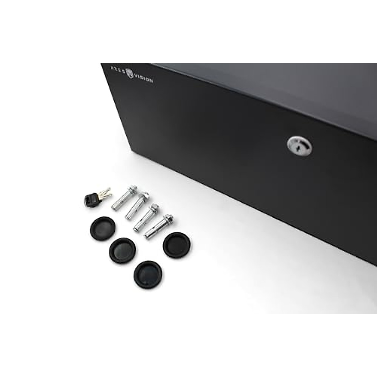 Heavy Duty Steel 18" x 18" x 5" DVR/PC Security Lock box with 16 Gauge steel walls, Exhaust Fan, Great electonics lock box for stores, gyms, classrooms, and any public place (BLACK, 15" x15"x5")