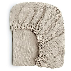 Konssy Muslin Fitted Crib Sheets 100% Cotton Baby Crib Sheets for Standard Crib Mattress (28 X 52 Inches), Soft and Breathable for Boys Girls (Clay)