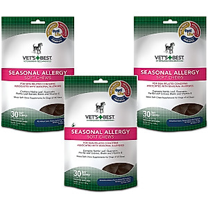 Vet's Best (3 Pack) Seasonal Allergy Soft Chews Dog Supplements,Each a 30 Day Supply