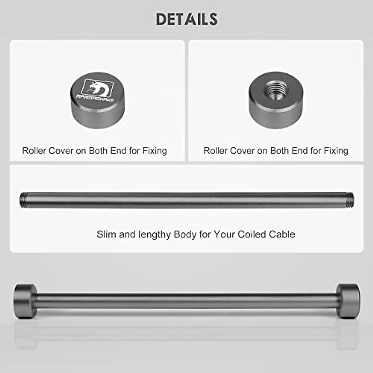 ZIYOU LANG Custom Coiled Cable Winder Rod Metal Bar Management with Multifunctional Use for DIY Crafts Decorate Your Keyboard Printer PS4 X-Box Switch USB Cable Tidy Your Desk(Gray)
