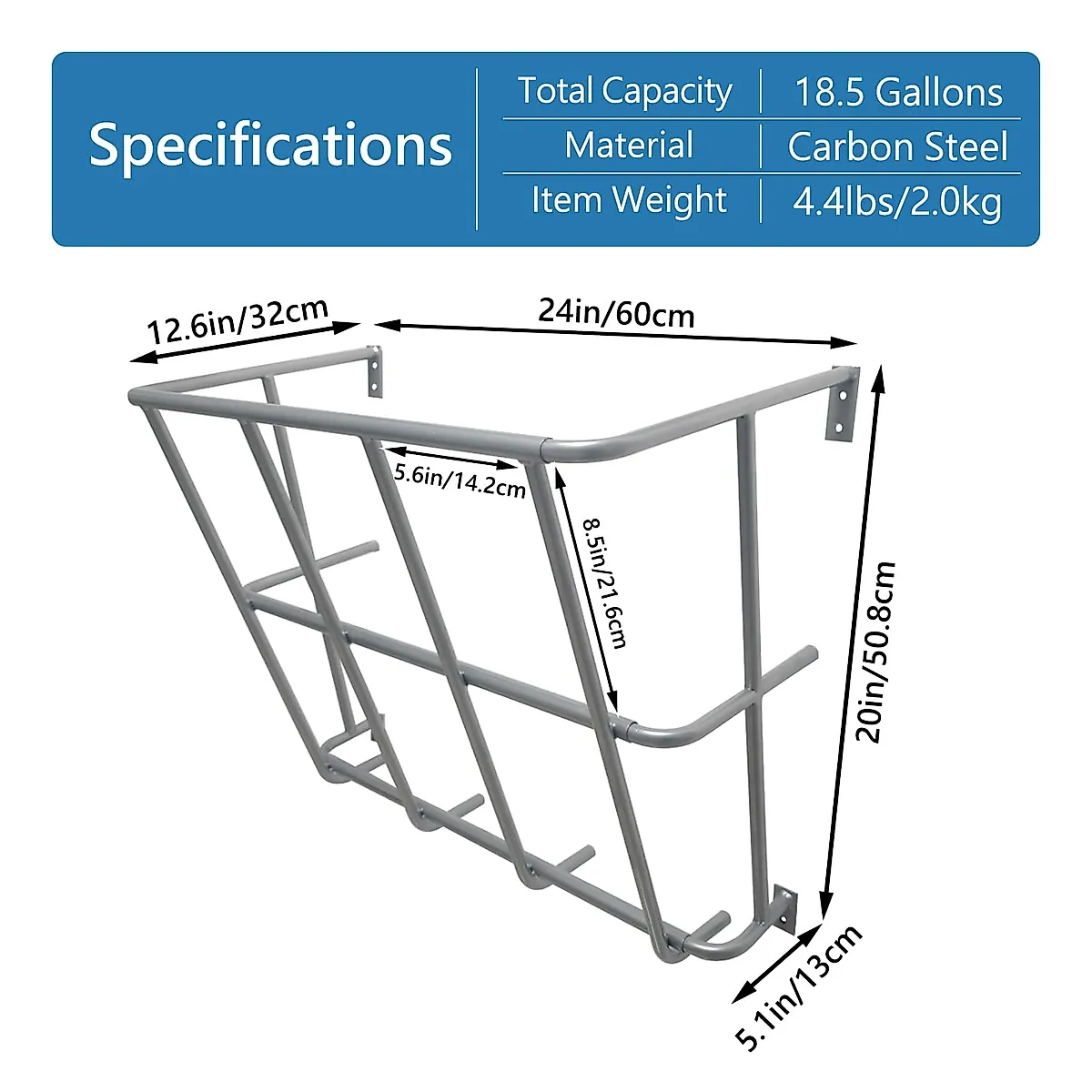 BUYYAH Hay Feeder Goat, 20 Gallon Multiple Sided Goat Hay Rack, Heavy Duty Iron Wall Hay Rack for Sheep, Horses, Effortless Installation in Farm, Yield