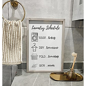 Athena's Elements Farmhouse Laundry Room Wall Signs, Funny Home Decor Rustic Wooden Sign, Laundry Quotes for Modern Laundry Room, 11x16 Inches