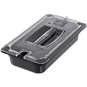 Carlisle FoodService Products 10271U07 StorPlus Third Size Polycarbonate Universal Handled Notched Food Pan Lid, Clear
