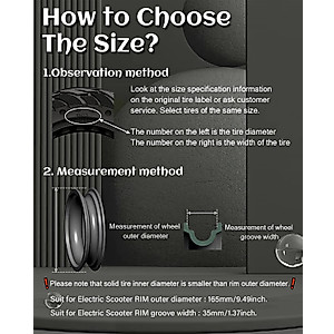 GLDYTIMES 2PCS 10x2/54-152 Solid Tire, 10x2.125 50/75-6.1 Tubeless Tyre for iScooter i9 plus isinwheel s9 max Swagtron SG-5 VOLPAM SP01 Gotrax GXL V2 Ninebot F25/ D40X/ D18W Electric Scooter, Black