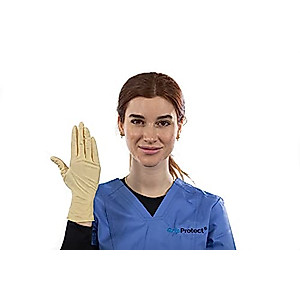 GripProtect Ultra 8 Mil Latex Exam Gloves, Disposable, Textured, Medical, Automotive, Janitorial, Home, EMS, Hospital, Law-Enforcement (Large 100)
