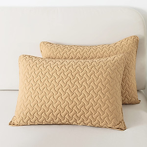 B2EVER Yellow Twin Size Quilt Bedding Sets with Pillow Sham, Pumpkin Lightweight Soft Bedspread Coverlet, Quilted Blanket Thin Comforter Bed Cover for All Season Spring Summer, 2 Pieces, 68x90 inches