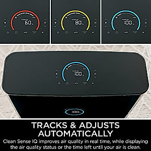 Shark HE402 Air Purifier 4 True HEPA Cleans up to 1000 Sq. Ft., Captures 99.98% of Particles, dust, allergens, Smoke, 0.1–0.2 microns, Advanced Odor Lock, Quiet, 4 Fan, Charcoal Gray