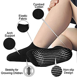 EPEIUS Baby Socks Low Cut Non-Slip Socks for Toddler Boys Girls Ankle Socks with Grips Value Pack Kids Grip Socks Non Skid 12 Pack 3-5 Years