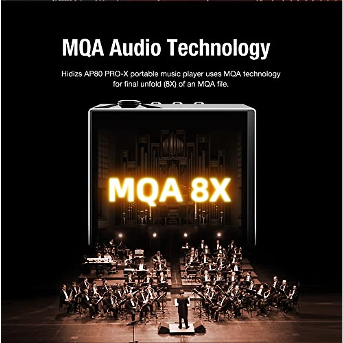 Hidizs AP80 PRO-X Portable Balanced Lossless MQA Bluetooth Music Player with Dual ESS9219C DAC Chips and Supports MQA 8X/LDAC/apt-X/AAC/USB DAC/DSD256/HiBy Link Hi-Res Audio Wireless DAP (Black)