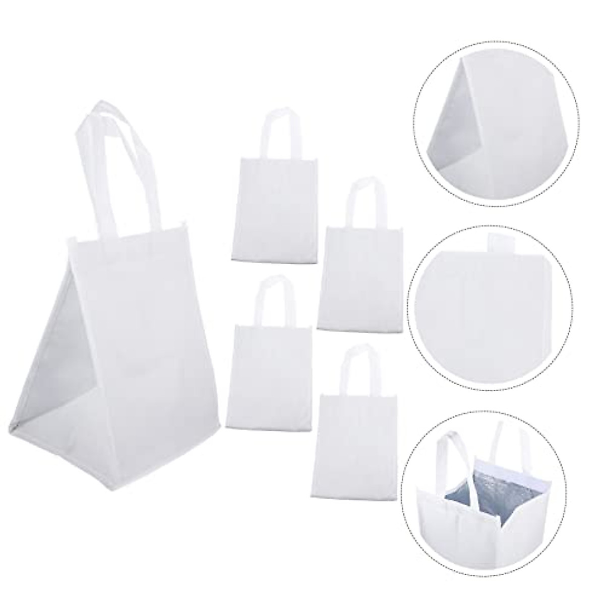 BUTIFULSIC Insulated Grocery Bags 5pcs Insulation Bags Large Tote Bags Ice Packs for Food Ice Packs for Lunch Bags Hot Bag for Food Delivery Food Thermal Bag Insulated Bag for Food Delivery