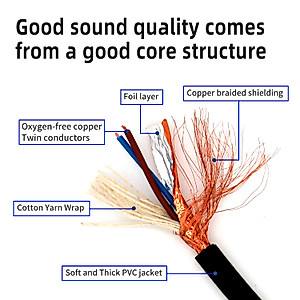 RALINTA Short DMX Cable, 3' XLR Cables,Professional Microphone Cable,3 Pin Mic Cable,Audio Amplifier Cable,Studio Speakers Cable 3 feet