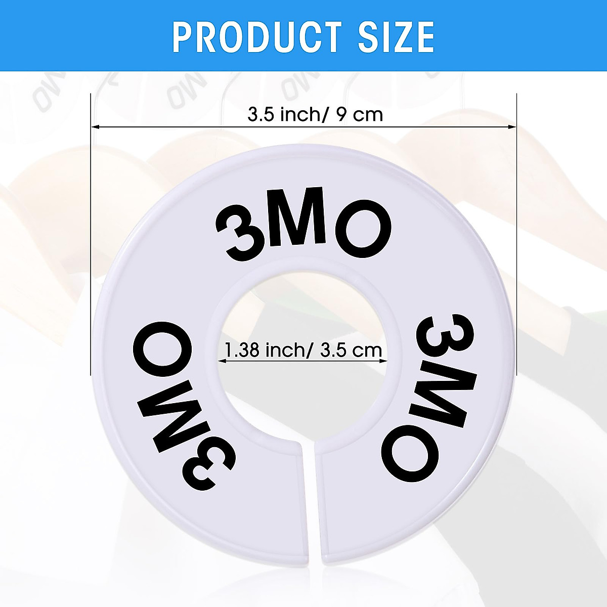 Blulu 20 Pack Clothing Rack Size Dividers Round Hangers Dividers