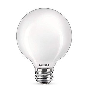 Philips LED Frosted Non-Dimmable G25 Light Bulb - Pack of 3 - EyeComfort Flicker Free - 5.5W = 60W - 500 Lumen - Daylight (5000K) - E26 Base - Indoor