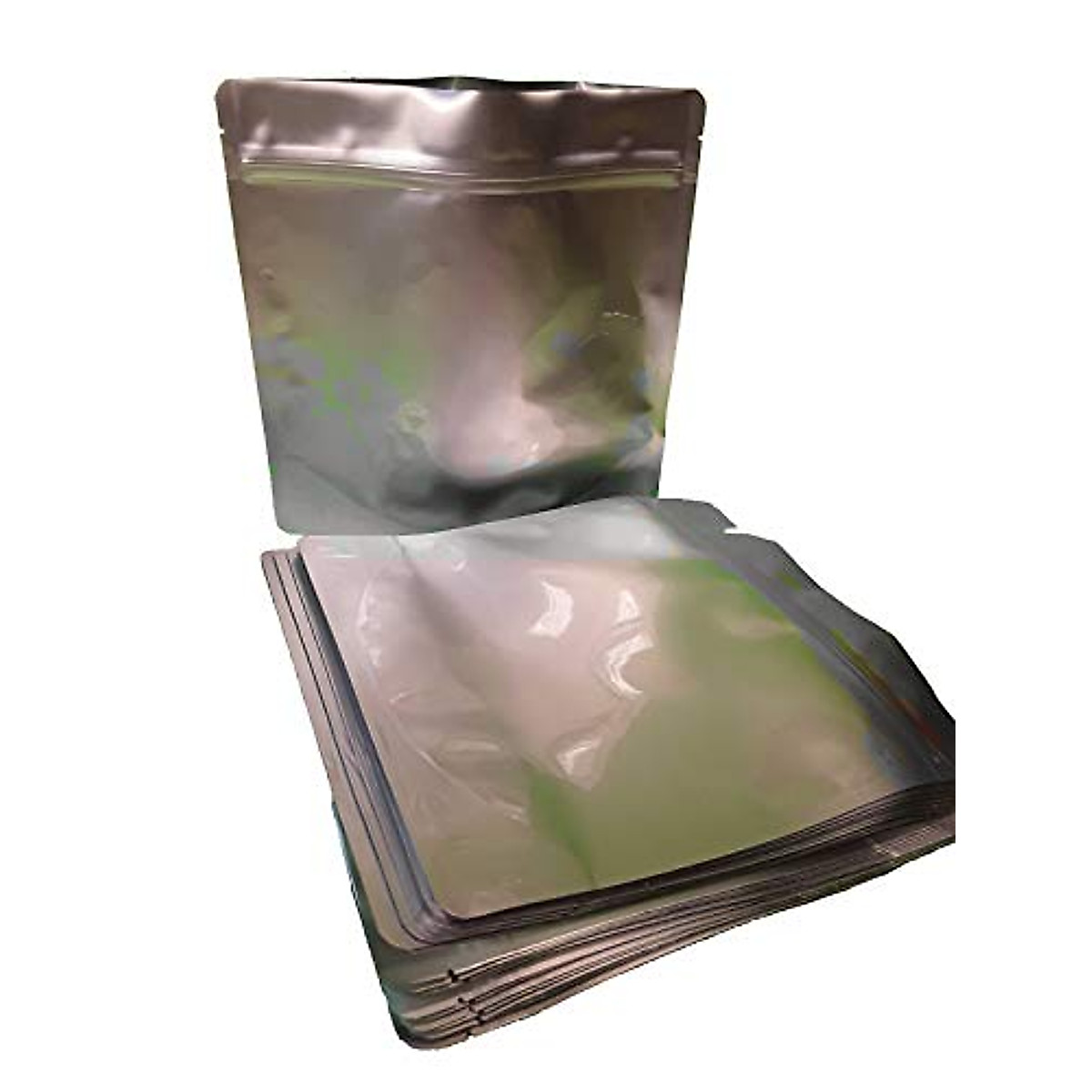 (50pcs) MRE (Meal,Ready-to-Eat) Stand-up Mylar Bag with Re-sealable zipper for Long Term Food Storage, 8.5”x8.5” / (Strong 7 mil/180 micron Thick)
