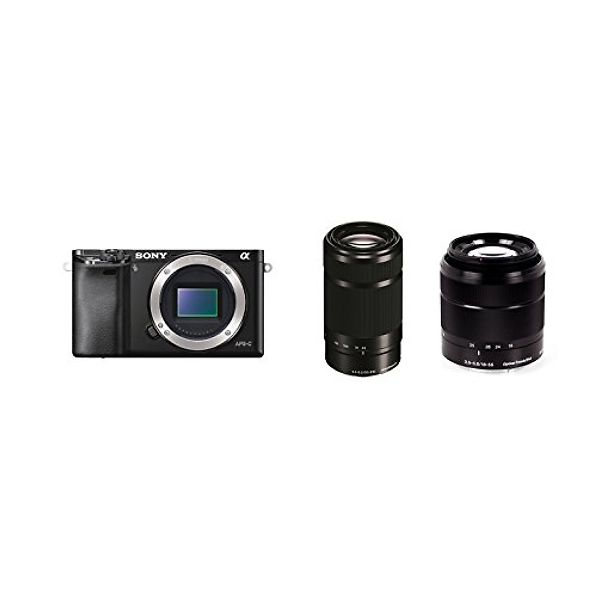 Sony Alpha a6000 Digital Camera Wi-Fi w/ 18-55mm 55-210mm Zoom Lens Bundle (Renewed)