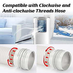 NEAGLORY Portable Air Conditioner Exhaust Hose Coupler Universal 5.1 Inch & 5.9 Inch Diameter Air Conditioner Hose Connector Extender, Fit for Clockwise & Counter Clockwise AC Threads Hose Extension
