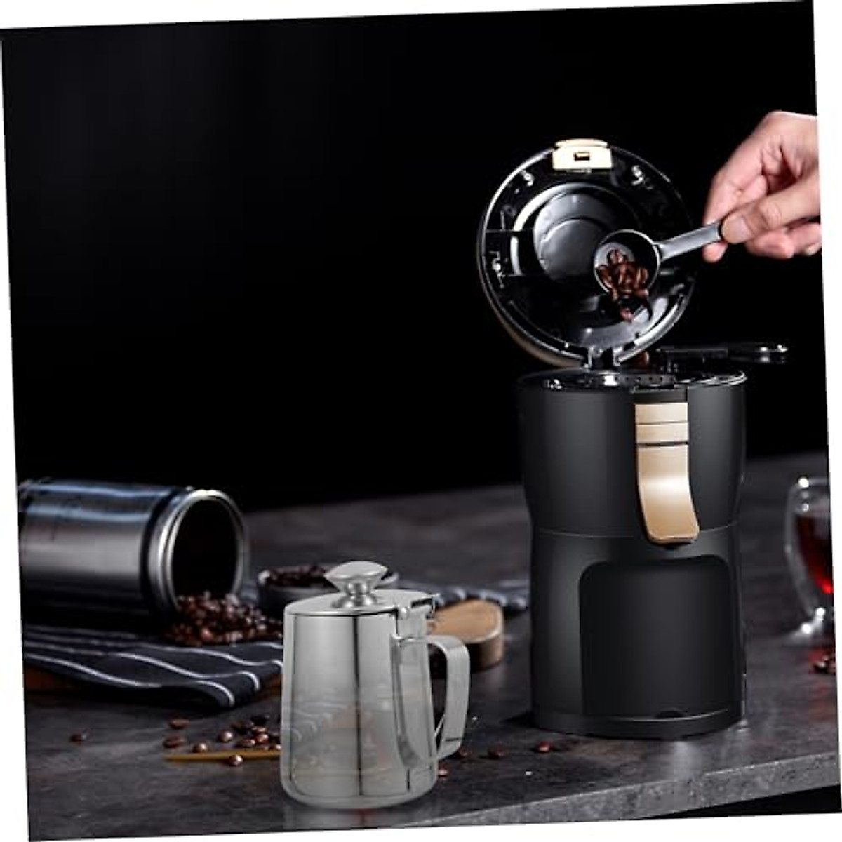 CRILSTYLEO 1 PC 350 Stainless Steel Cup Espresso Ground Coffee Milk Frothing Holder Steaming Pitcher Cappuccino Machine Tea Creamer Frothing Cup Pouring Jug Kettle Storage Container Silver